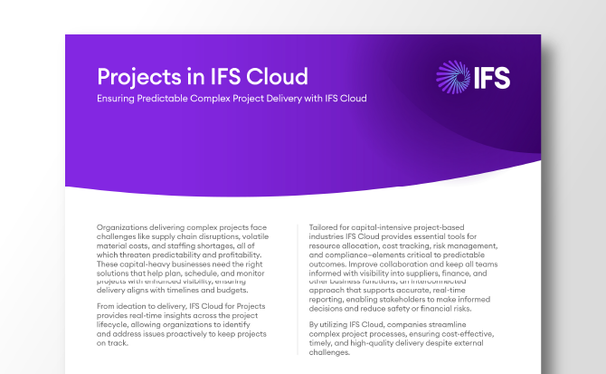 Projects in IFS Cloud | Centralized Cloud Solution | IFS