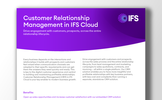 Enhance Your Business Growth With CRM in IFS Cloud | IFS