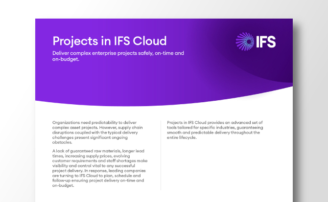 Projects in IFS Cloud | Centralized Cloud Solution | IFS