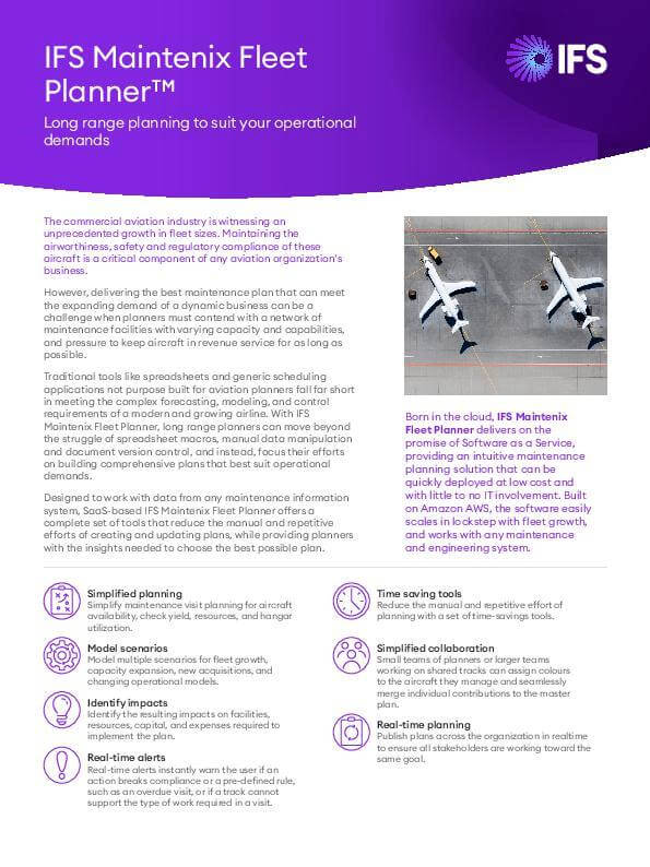 IFS Maintenix Fleet Planner Fact Sheet