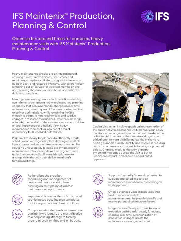 IFS Maintenix Production, Planning & Control