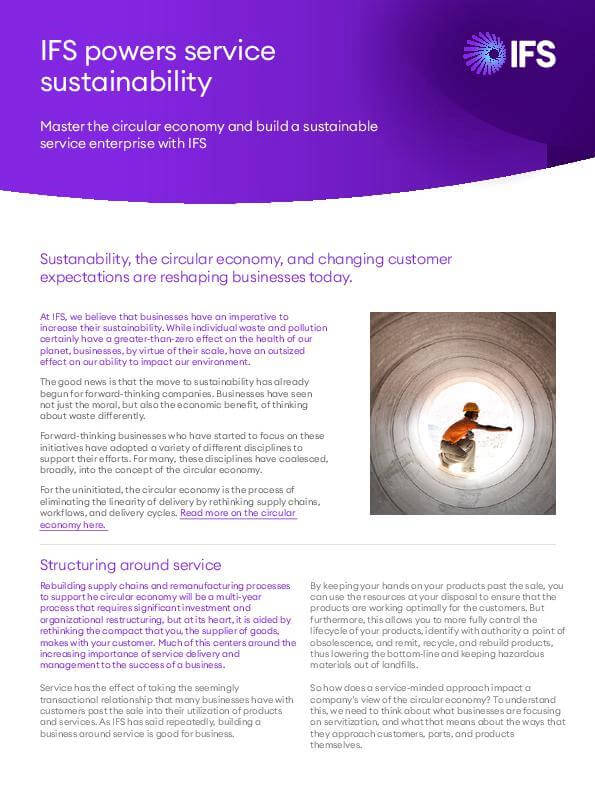 IFS powers service sustainability