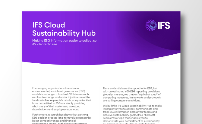 Achieve ESG Goals With the IFS Cloud Sustainability Planner | IFS