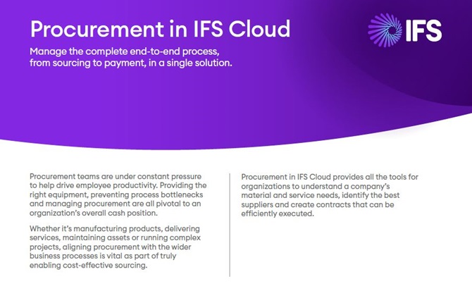 Procurement in IFS Cloud
